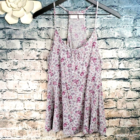 Marina Luna | Tops | 53 Marina Luna Gray Floral Cottagecore Tank Top ...